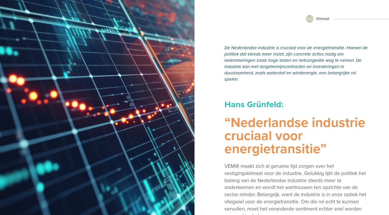 Hans Grünfeld: “Nederlandse industrie cruciaal voor energietransitie ...